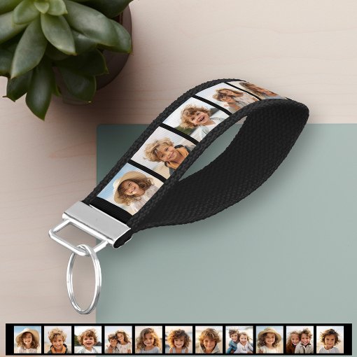 Create Your Own Instagram 11 Photo Collage Wrist Keychain | Zazzle