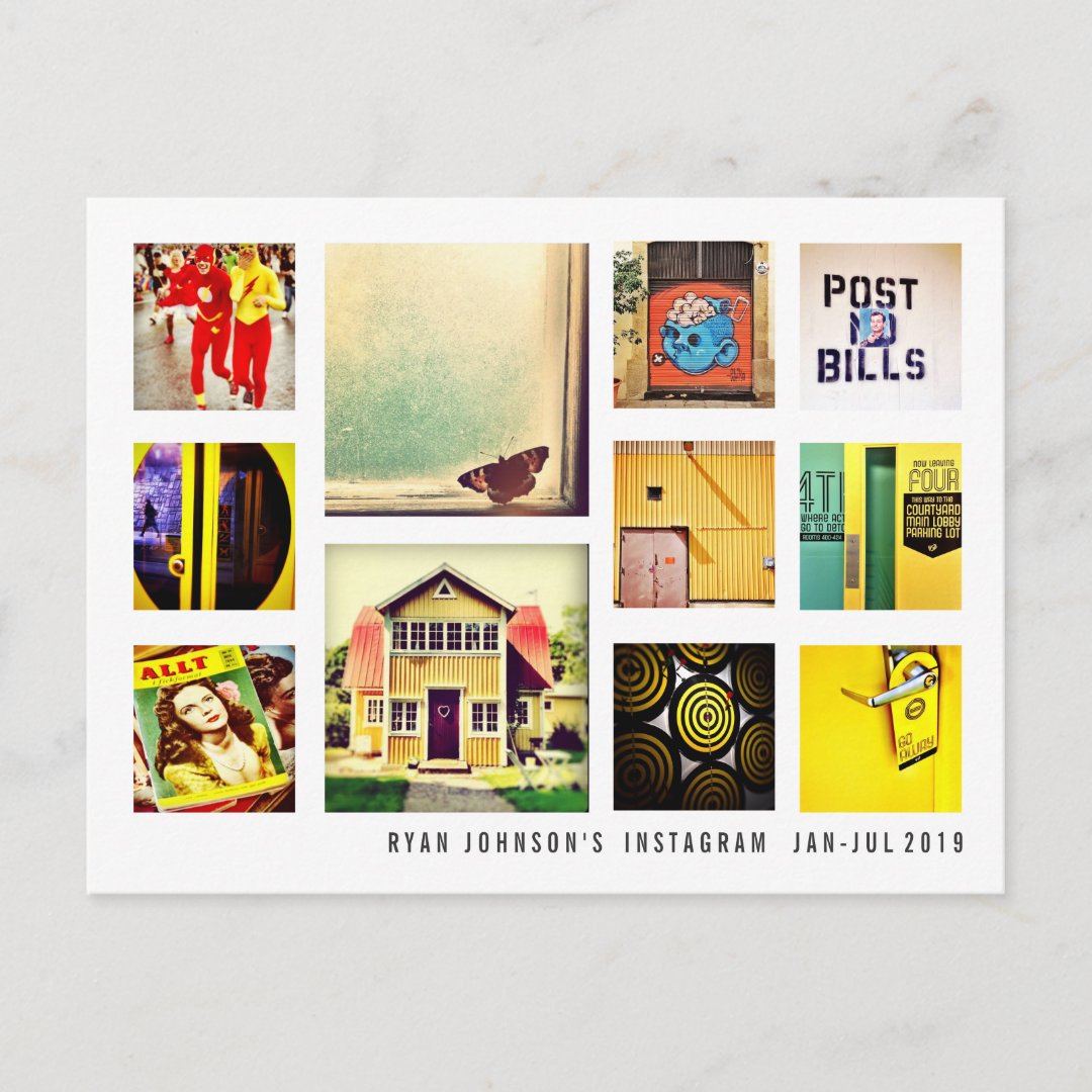 Create Your Own Instagram Photo Collage Postcard | Zazzle