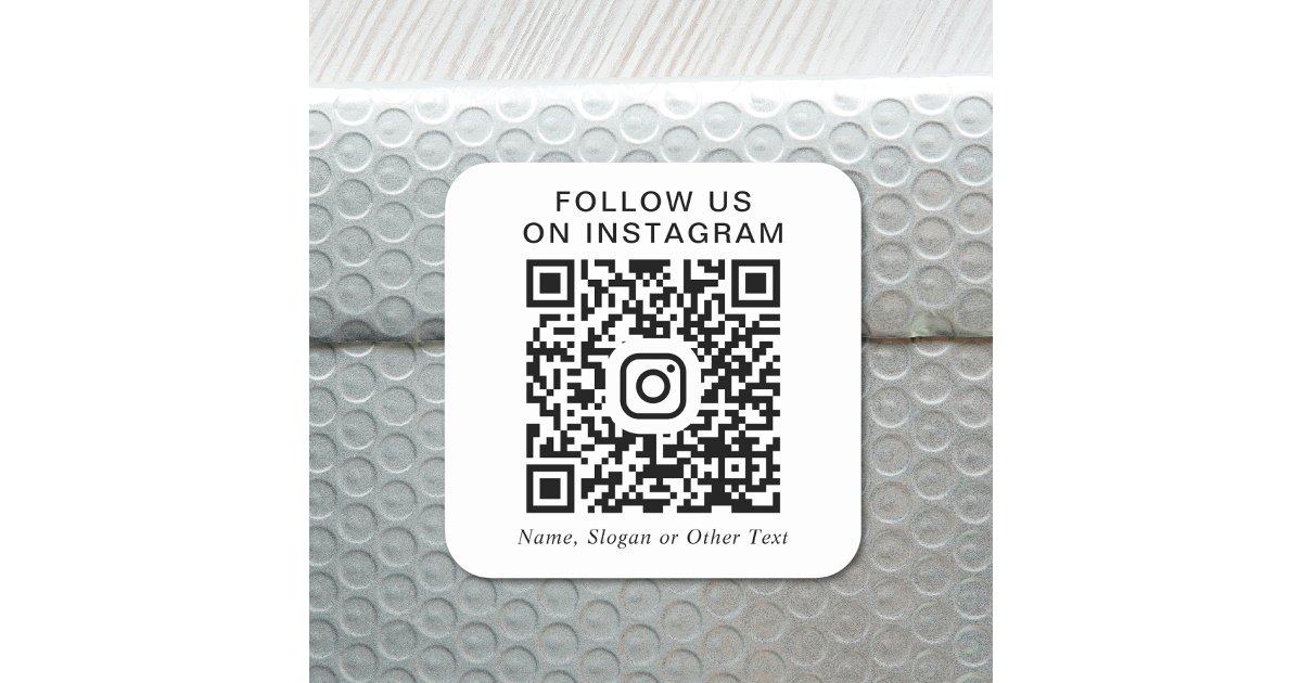 Create Your Own Instagram QR Code Promotional Square Sticker | Zazzle