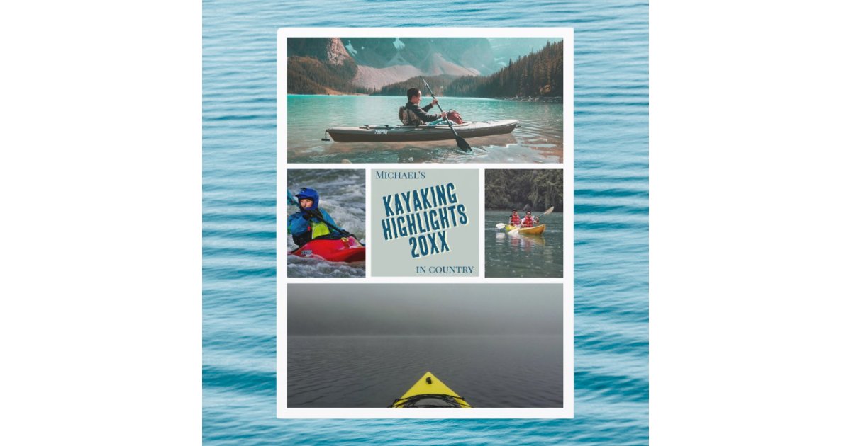 Create your own kayak kayaking highlights photo postcard | Zazzle