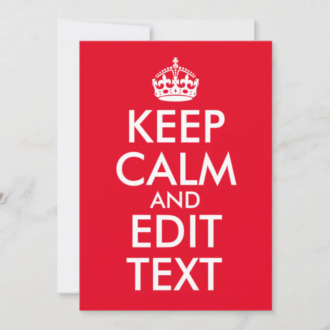 Create Your Own Keep Calm and Edit Text Note Card | Zazzle