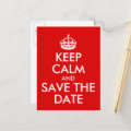 Create Your Own Keep Calm and Save the Date Announcement Postcard | Zazzle