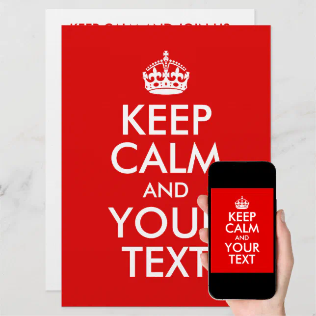 Create Your Own Keep Calm and Your Text Invitation | Zazzle