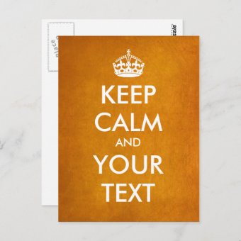 Create your own "Keep Calm & Carry On" (gold foil) Postcard | Zazzle