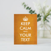 Create your own "Keep Calm & Carry On" (gold foil) Postcard | Zazzle