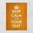 Create your own "Keep Calm & Carry On" (gold foil) Postcard | Zazzle