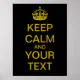 Create Your Own "Keep Calm" Poster (brass) | Zazzle