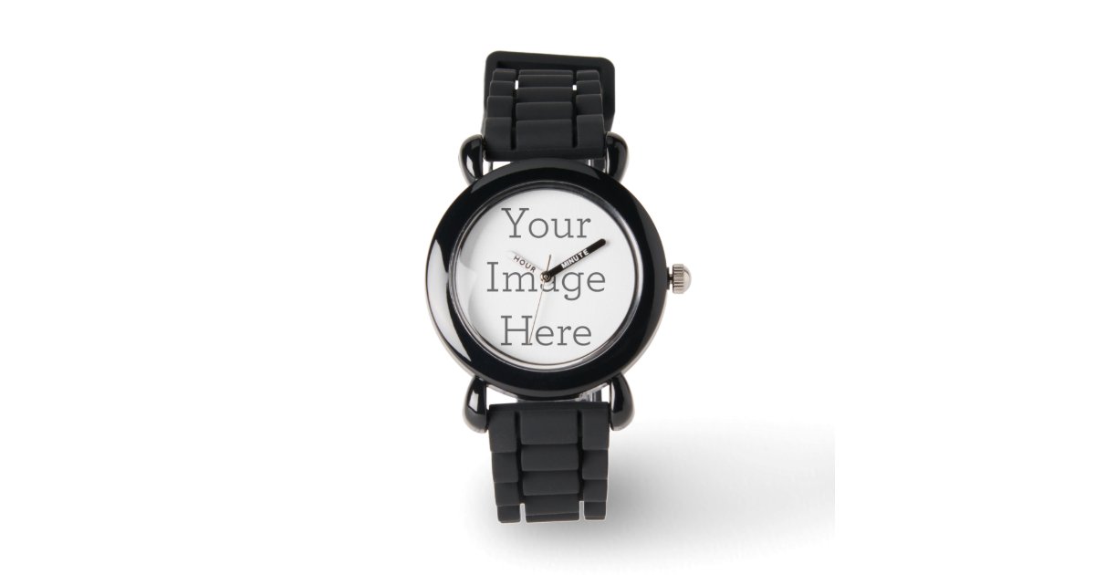 Create Your Own Kids Black Silicone Watch | Zazzle