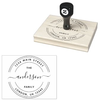 Create Your Own Large Round Family Name Rubber Stamp | Zazzle