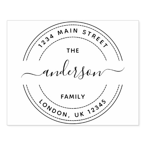 Create Your Own Large Round Family Name Rubber Stamp | Zazzle