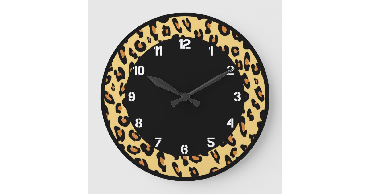 Create Your Own Leopard Skin Pattern Large Clock | Zazzle