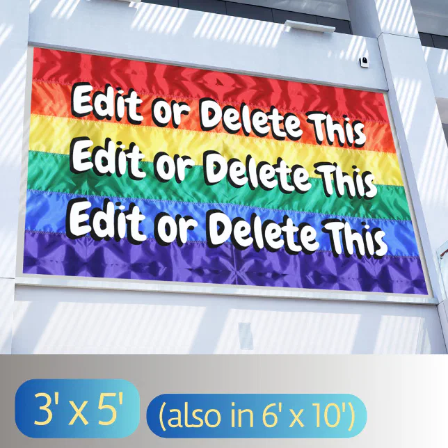 Create Your Own LGBTQ Gay Pride Party Custom Text Banner | Zazzle