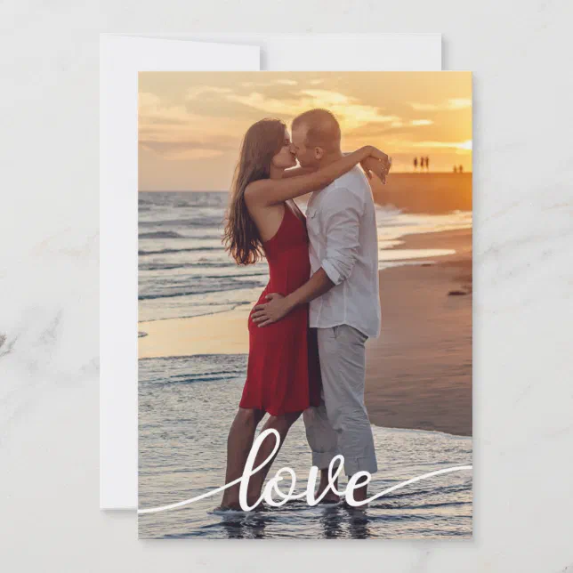 Create Your Own Love Script Romantic Couple Photo Card | Zazzle