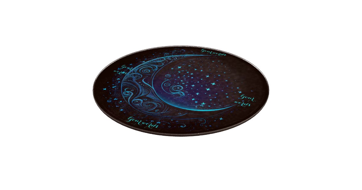 Create Your Own Magical Fligree Blue Moon Altar Cutting Board | Zazzle