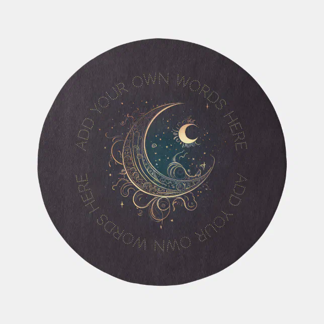 Create Your Own Magical Gold Filigree Moon Rug | Zazzle