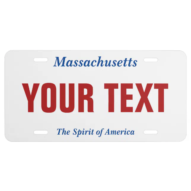 Create Your Own Massachusetts Custom License Plate | Zazzle