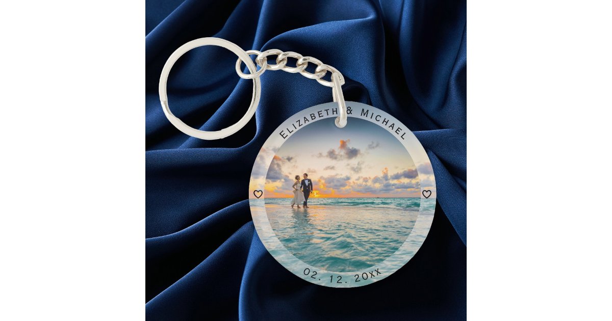Create Your Own Memorable Newly Weds Wedding Photo Keychain | Zazzle