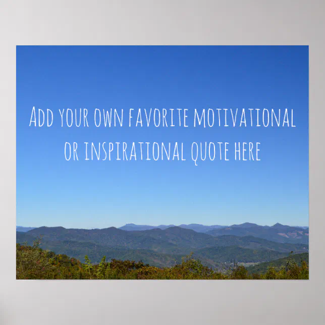 Create Your Own Message Scenic Mountain Horizon Poster | Zazzle