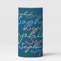 Create your own messy name text unique calligraphy pillar candle | Zazzle