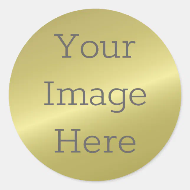 Create Your Own Metallic Antique Brass Faux Foil Classic Round Sticker ...