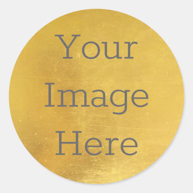 Create Your Own Metallic Antique Brass Gold Foil Classic Round Sticker ...