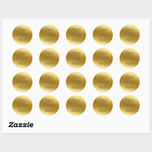 Create Your Own Metallic Antique Gold Faux Foil Classic Round Sticker ...