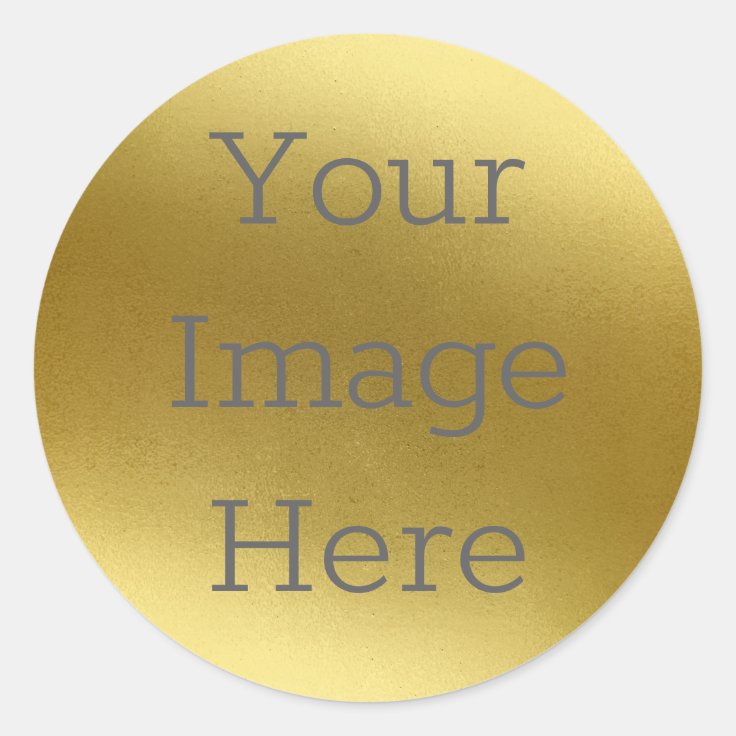 Create Your Own Metallic Antique Gold Faux Foil Classic Round Sticker ...