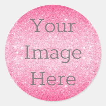 Create Your Own Metallic Hot Pink Glitter Dust Classic Round Sticker ...