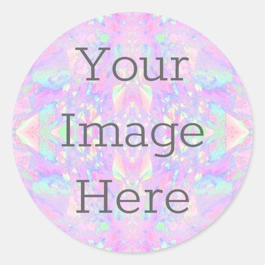 Create Your Own Metallic Iridescent Abstract Opal Classic Round Sticker ...