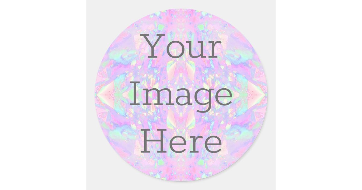 Create Your Own Metallic Iridescent Abstract Opal Classic Round Sticker ...