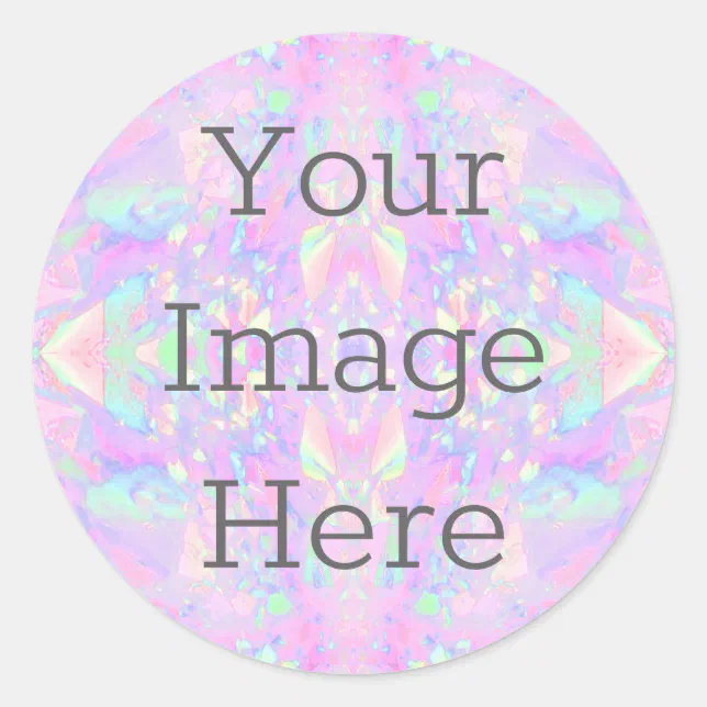 Create Your Own Metallic Iridescent Abstract Opal Classic Round Sticker ...