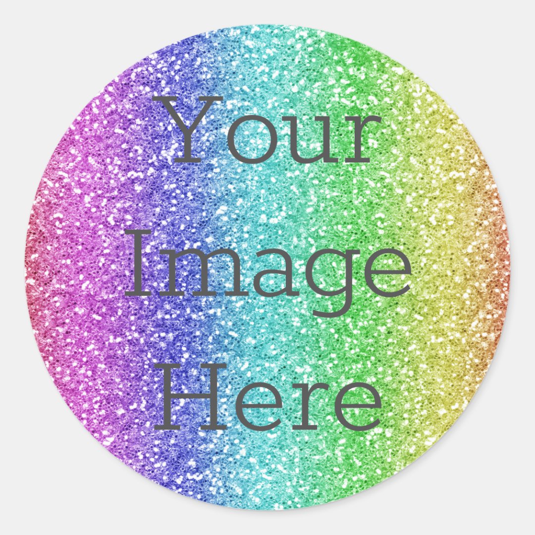 Create Your Own Metallic Rainbow Glitter Faux Foil Classic Round ...