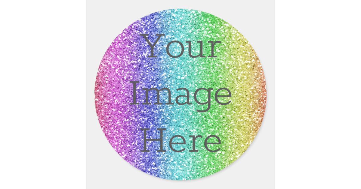 Create Your Own Metallic Rainbow Glitter Faux Foil Classic Round ...