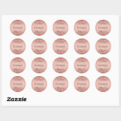 Create Your Own Metallic Rose Gold Glitter Foil Classic Round Sticker ...