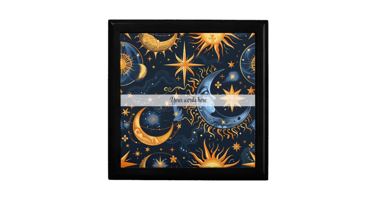 Create Your Own Midnight Blue & Gold Celestial Gift Box | Zazzle