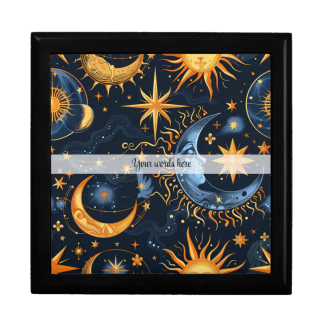 Create Your Own Midnight Blue & Gold Celestial Gift Box | Zazzle