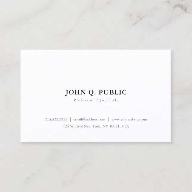 Create Your Own Minimalist Elegant Simple Modern Business Card | Zazzle