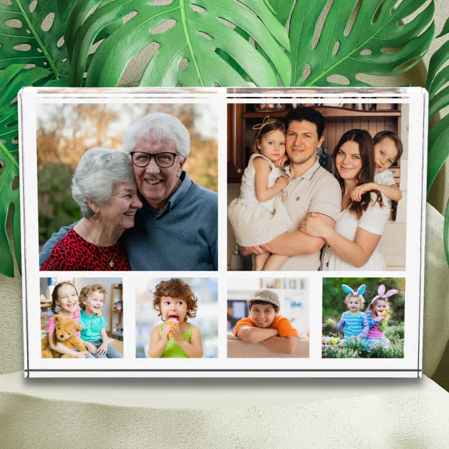 Create Your Own Modern 6 Family Picture Collage Photo Block | Zazzle
