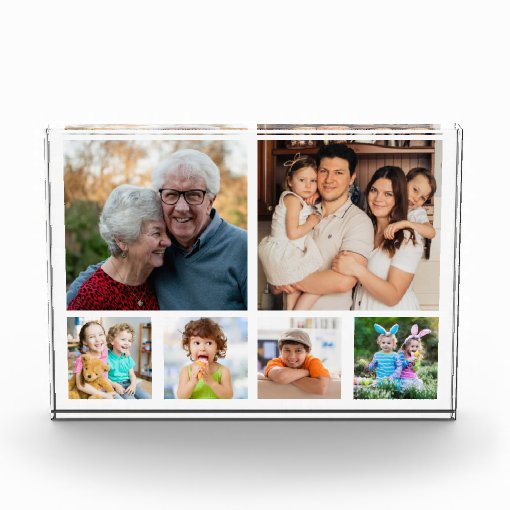 Create Your Own Modern 6 Family Picture Collage Photo Block | Zazzle