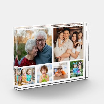 Create Your Own Modern 6 Family Picture Collage Photo Block | Zazzle