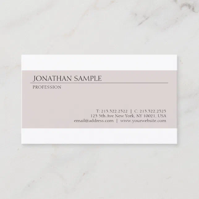 Create Your Own Modern Minimalist Elegant Design Business Card | Zazzle
