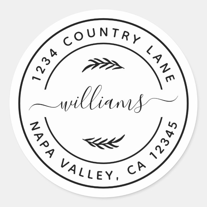 Create Your Own Modern Return Address Classic Round Sticker | Zazzle