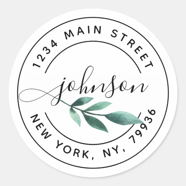 Create Your Own Modern Return Address Classic Round Sticker | Zazzle