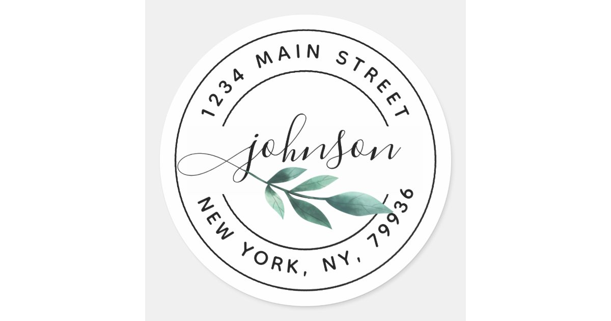 Create Your Own Modern Return Address Classic Round Sticker | Zazzle