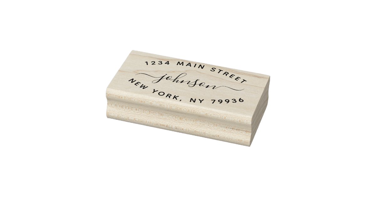 Create Your Own Modern Return Address Rubber Stamp | Zazzle