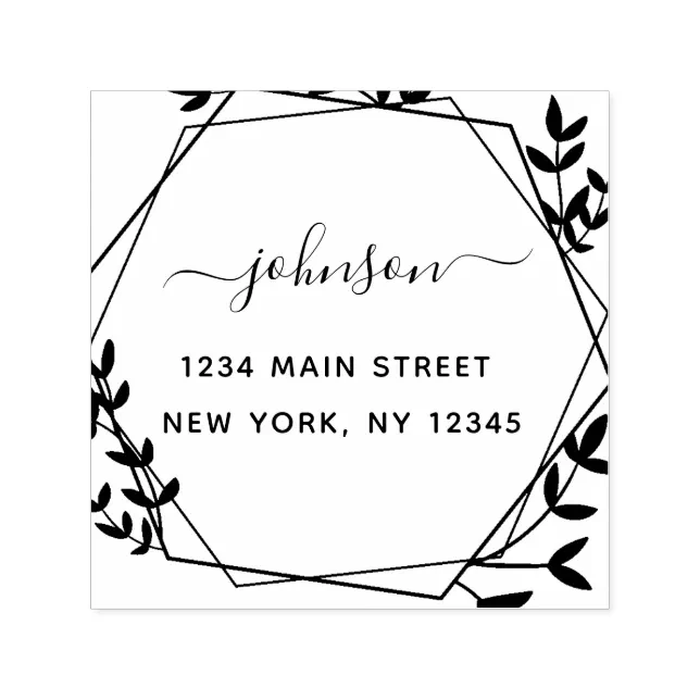 Create Your Own Modern Return Address Self-inking Stamp | Zazzle