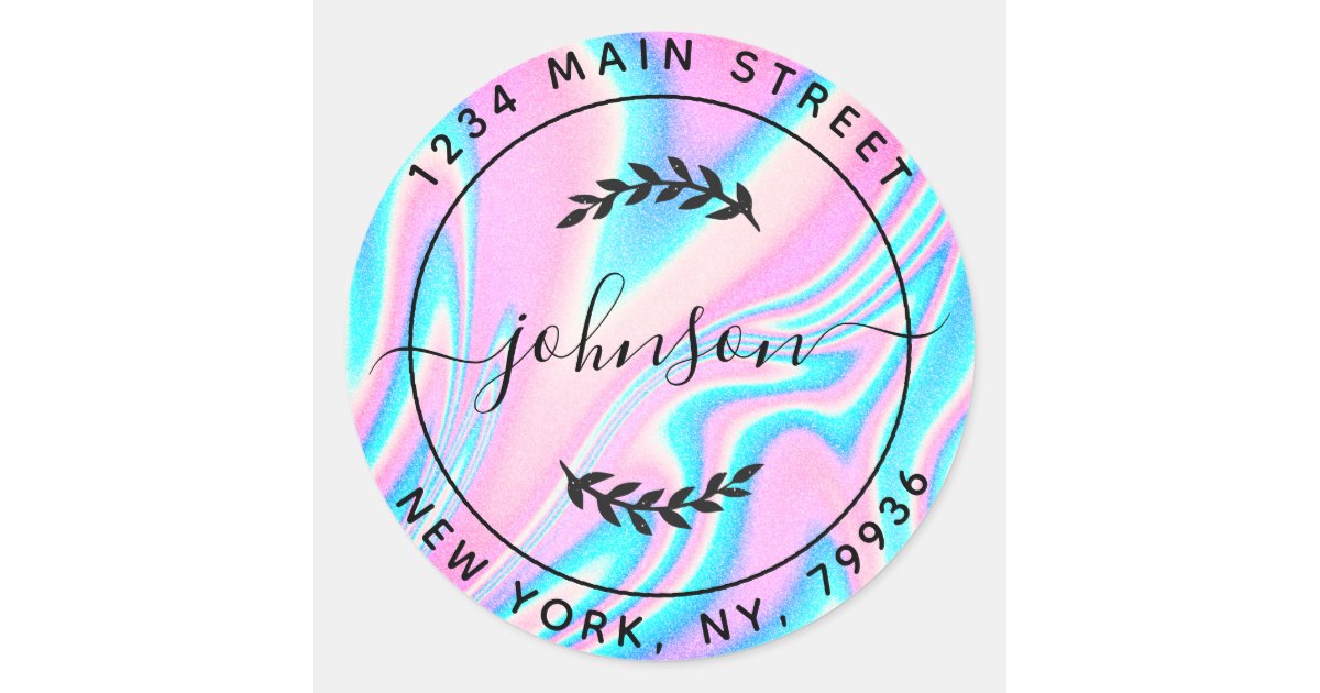 Create Your Own Modern Round Return Address Classic Round Sticker | Zazzle