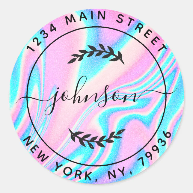 Create Your Own Modern Round Return Address Classic Round Sticker | Zazzle