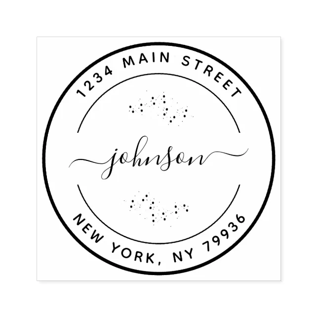 Create Your Own Modern Round Return Address Rubber Stamp | Zazzle