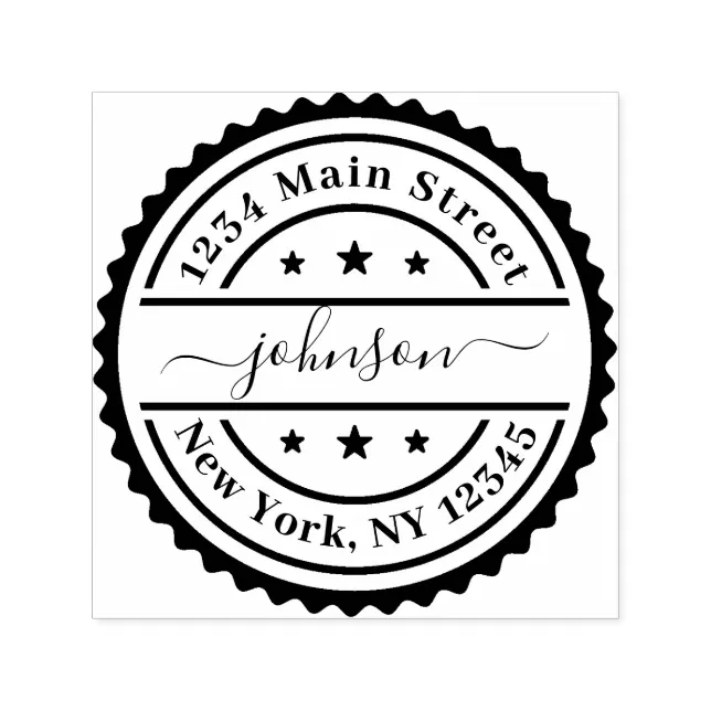 Create Your Own Modern Round Return Address Self-i Self-inking Stamp ...